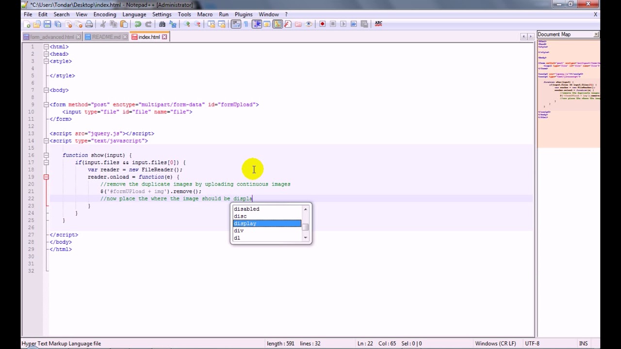 Minimalist image priview for file input by jquery - YouTube