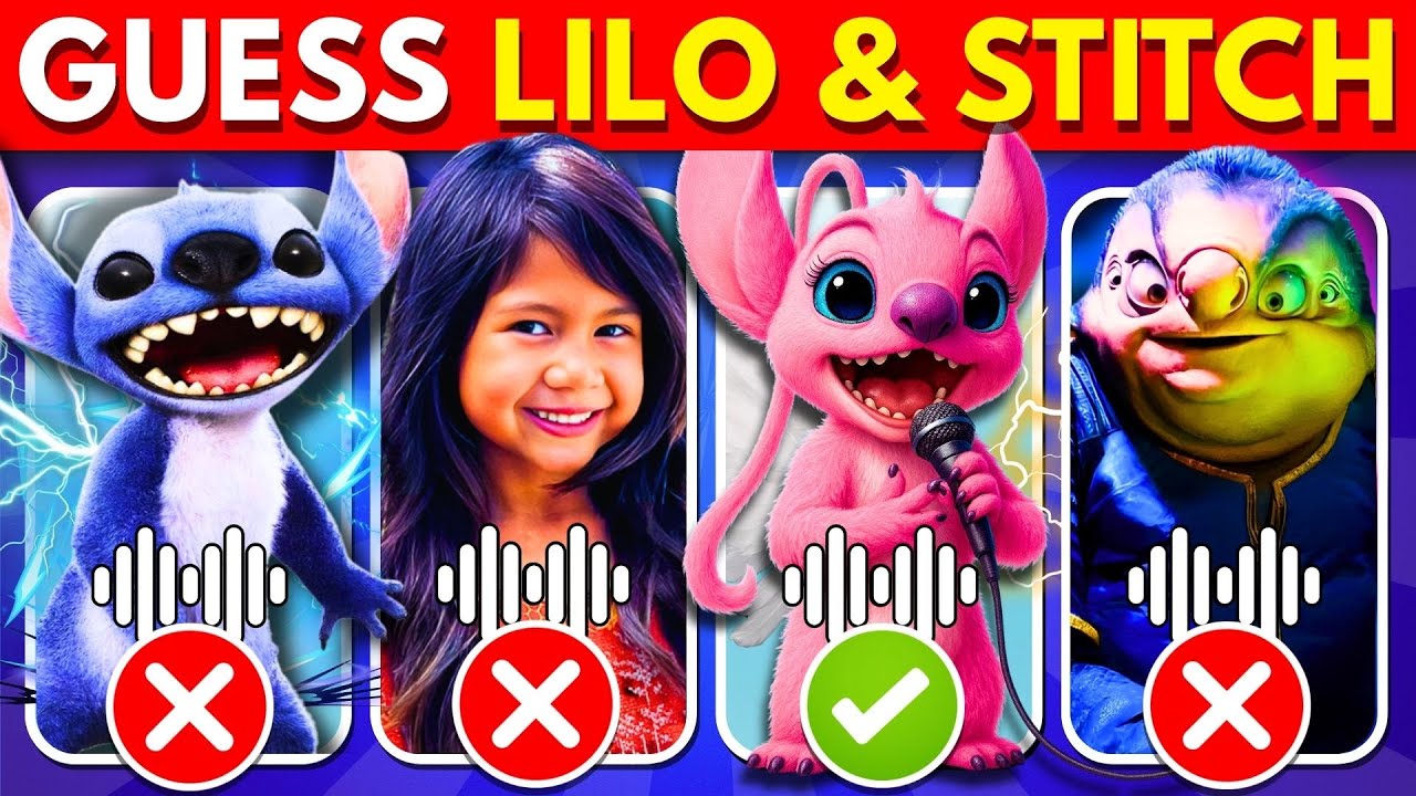 Guess Lilo & Stitch 2025 Characters by Voice & Emoji 🎧 | NEW Real LIFE ...