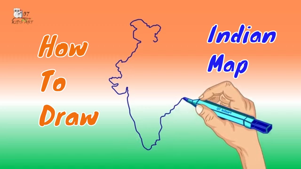 Indian Map Drawing | 07kids Art |#drawing #indianmap #india # ...