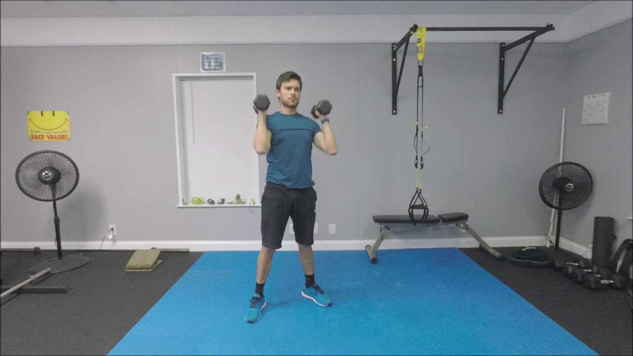 Cargada de Potencia con Thruster con Pesas // Dumbbell Power Clean and ...