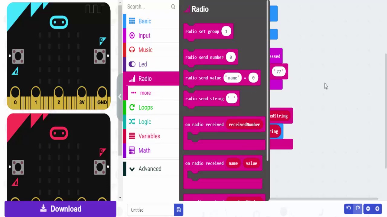 مشروع الشات الالكترونى make code microbit - YouTube