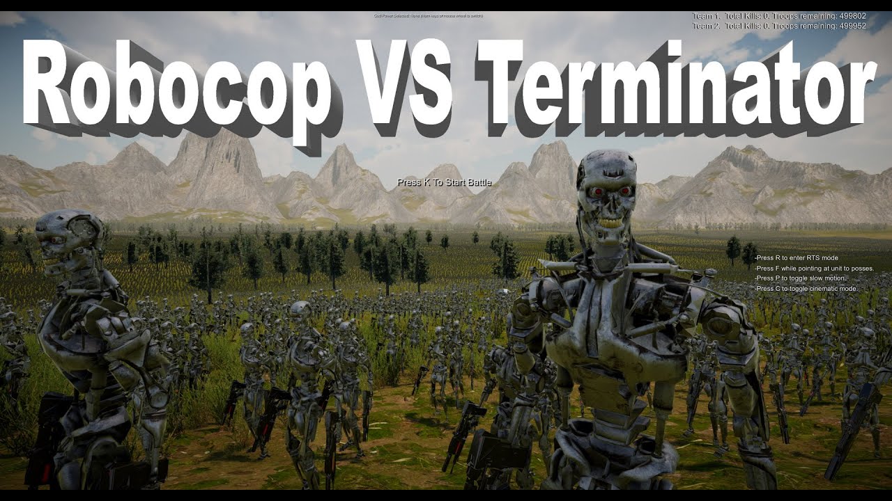 1,000,000 Robocop vs 1,000,000 Terminator Gun Fight - YouTube
