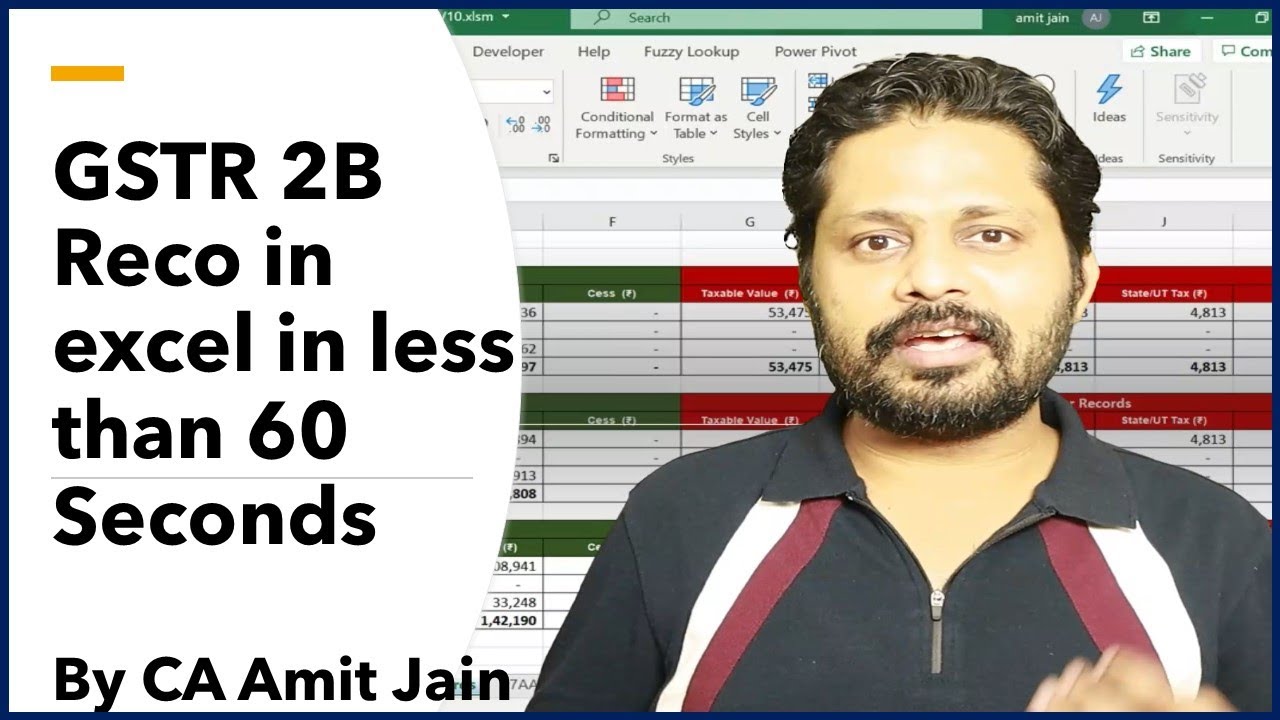 GSTR 2B Reconciliation in less than 60 Seconds in Excel - YouTube