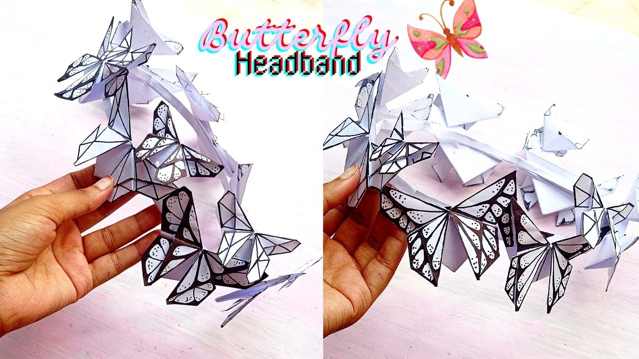 DIY Handmade paper butterfly Crown / Butterfly Headband / How to make ...