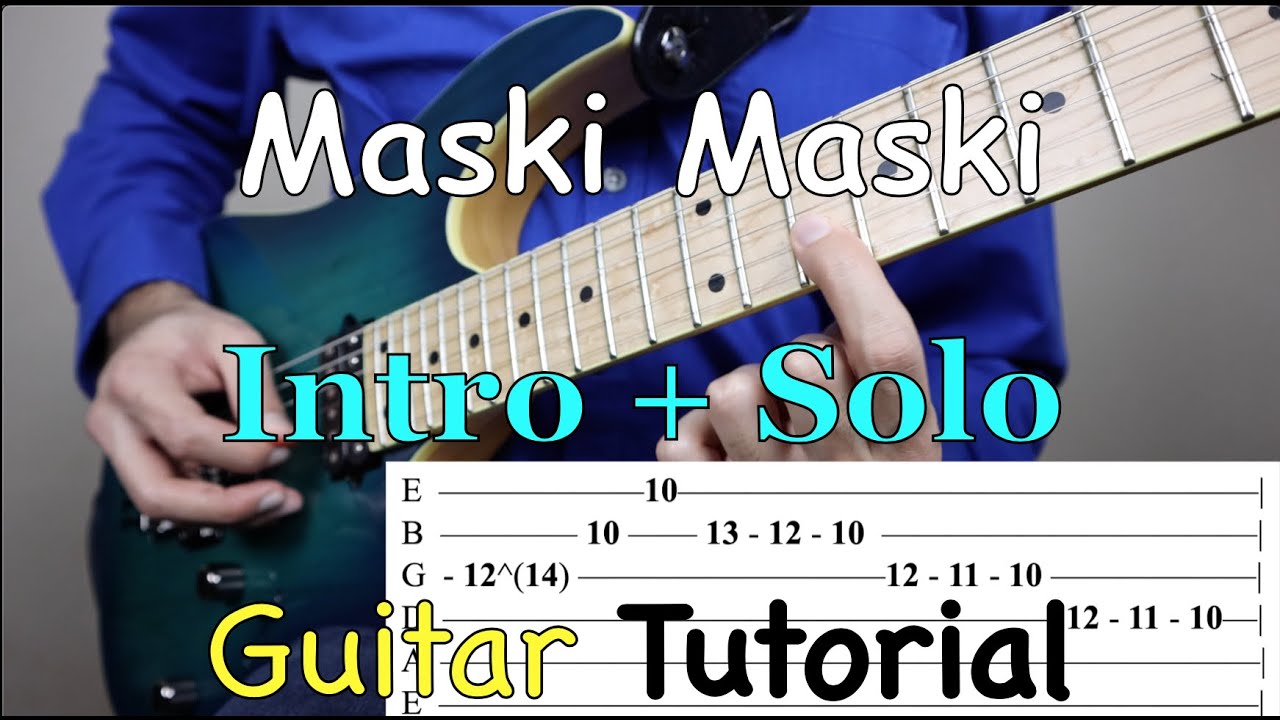 Maski Maski - Mt. 8848: Intro + Solo Guitar Tutorial with ON SCREEN TABS - YouTube