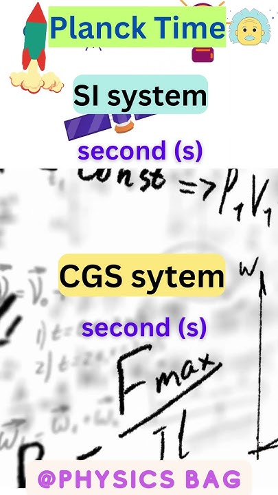 Planck Time units ||Physics Words: SI and CGS Units|| - YouTube