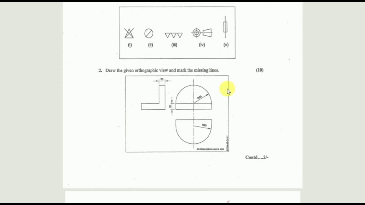 Engineering Drawing Question 2019 4th Semester All Trade || ED Model ...