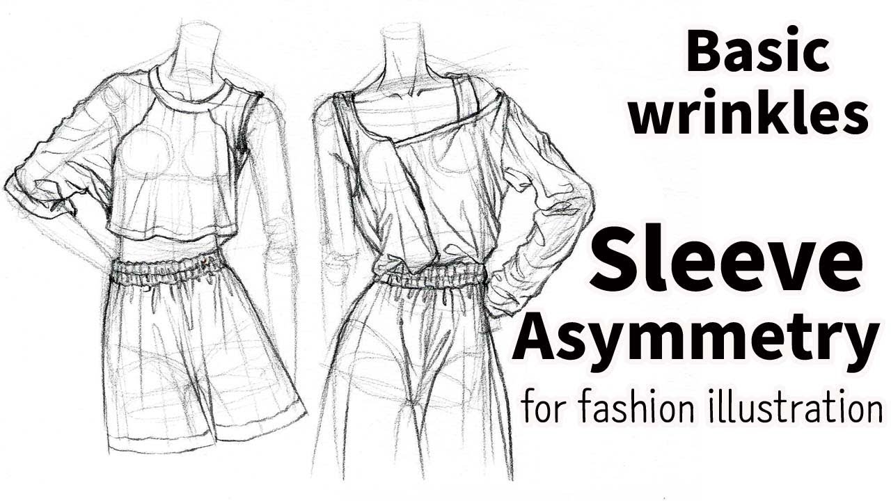 how to draw asymmetric sleeves for fashion illustrations_패션일러스트를 위한 비대칭 ...