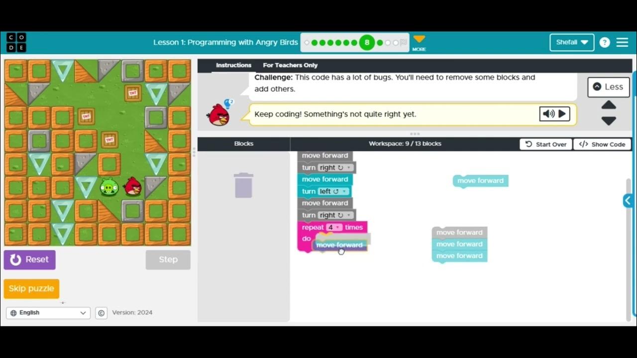 Lesson 1 | Programming with angry birds | Skill Building | Part 7 | Code Studio - YouTube