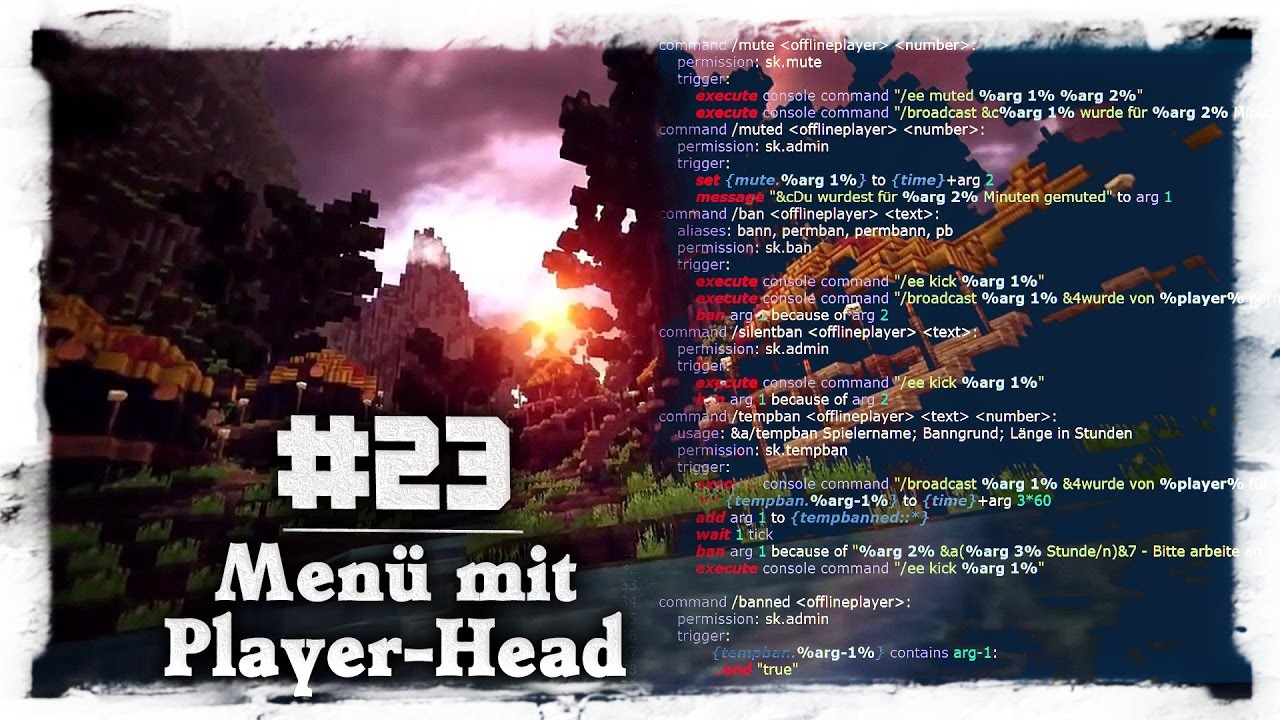 [SKRIPT] Menü mit Player-Head #23 Tutorial Spigot - YouTube
