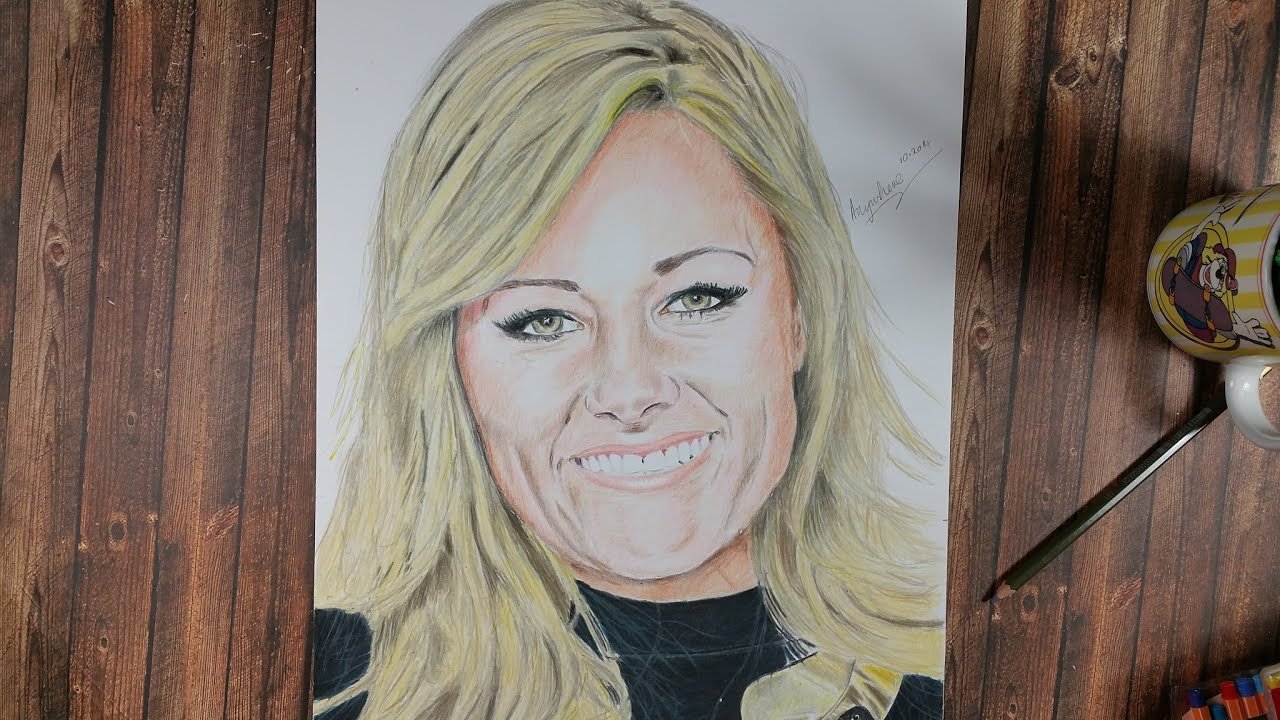 Drawing Helene Fischer - Farbenspiel - hyperrealistic art - YouTube