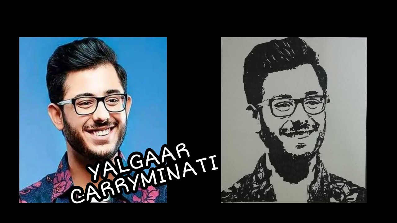 Carryminati drawing | how to draw carryminati | @CarryMinati ...