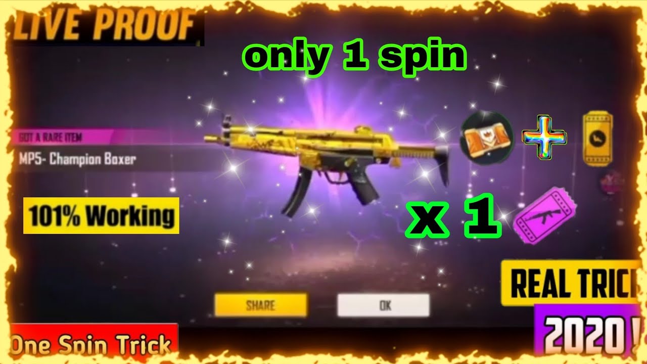 HOW TO GET NEW MP5 SKIN PERMANENT IN 1 SPIN WEAPON ROYALE |1 spin mp5 ...