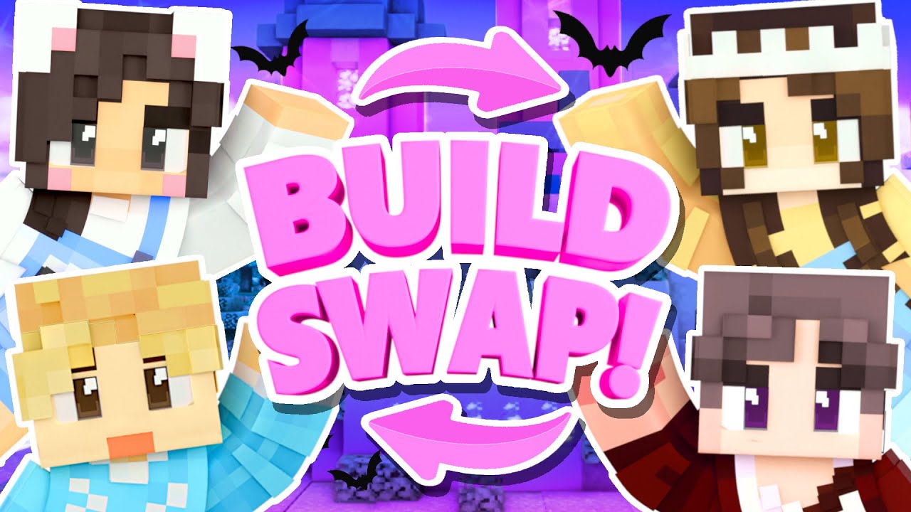 💜Minecraft Halloween BUILD SWAP w/ Shubble, Oli, + Avid! - YouTube