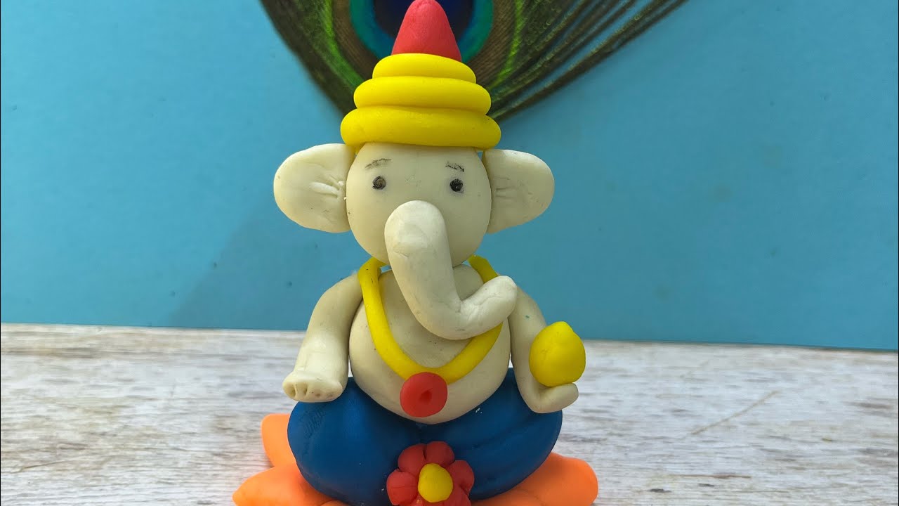 Easy Ganpati making with playdough for kids | Ganesha making | How to ...
