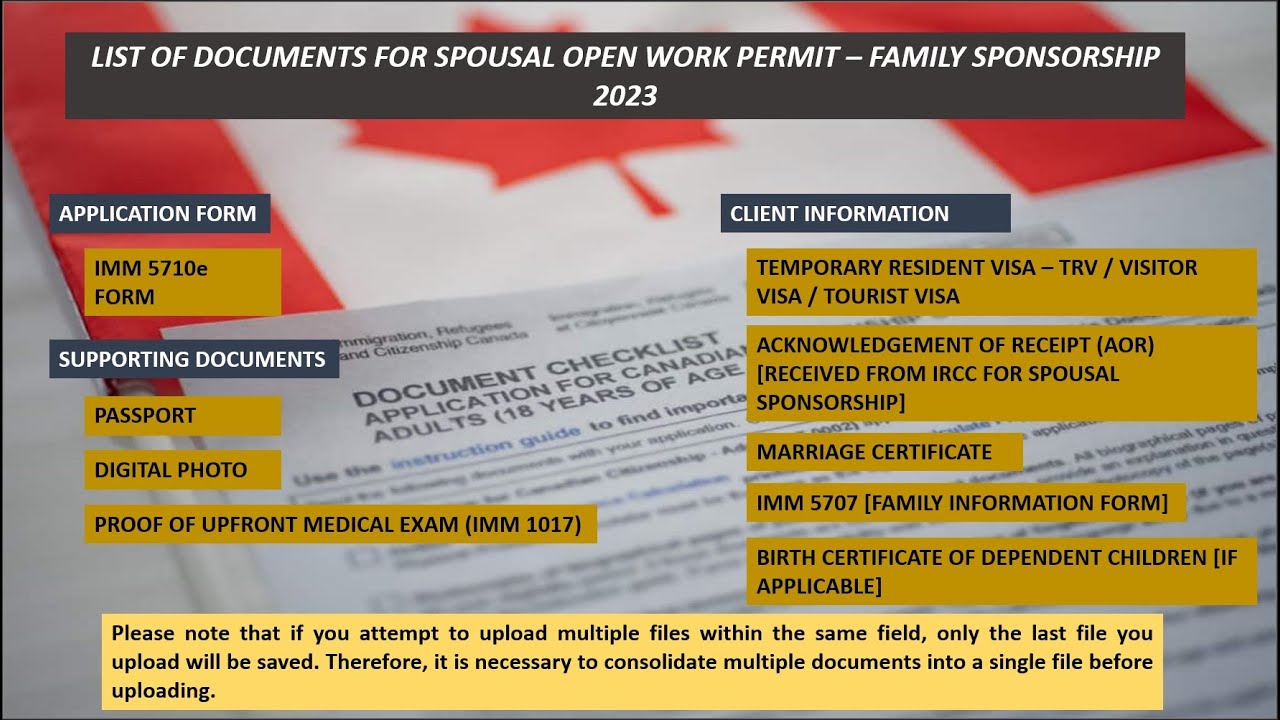 List of Documents | Spousal Open Work Permit - Family Class 2023 | New ...