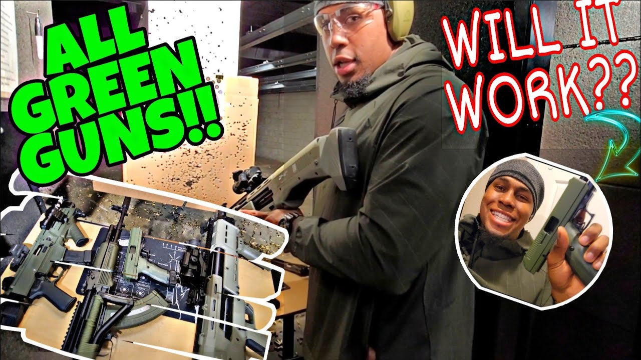 St Patrick's Range Day!! **ALL GREEN GUNS** #guns - YouTube