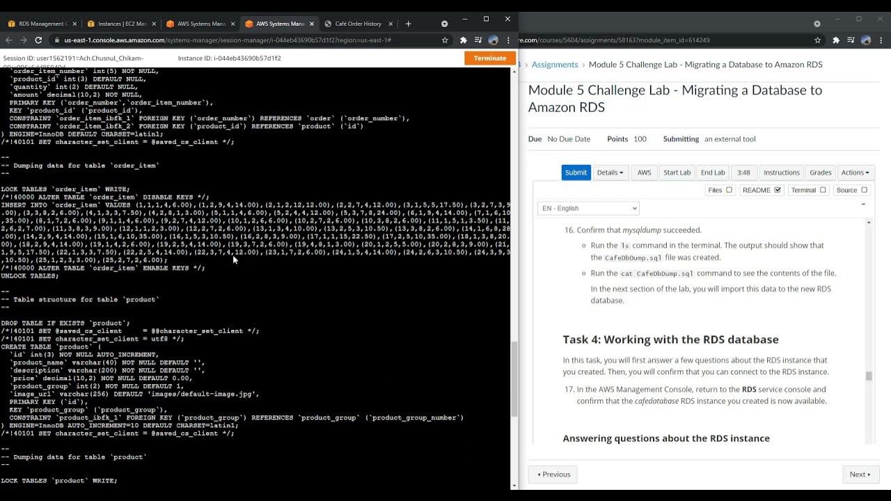 Module 5 Challenge Lab Migrating a Database to Amazon RDS - YouTube