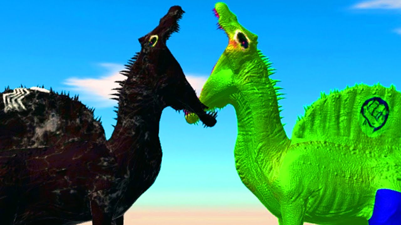 VENOM SPINOSAURUS walk through the city - Animal Revolt Battle ...