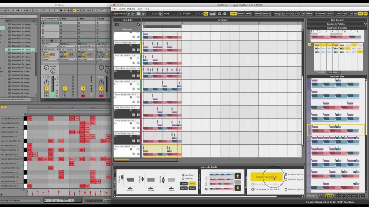 Liquid Rhythm as a Max Patch in Ableton Live 9 Suite - YouTube
