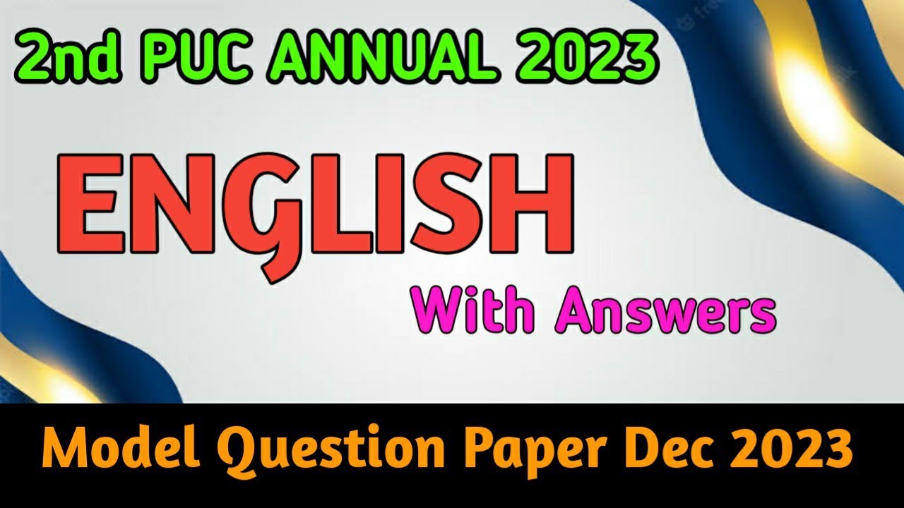 2nd PUC ENGLISH Solved Model Question Paper ( MCQ's ) 2023 - YouTube