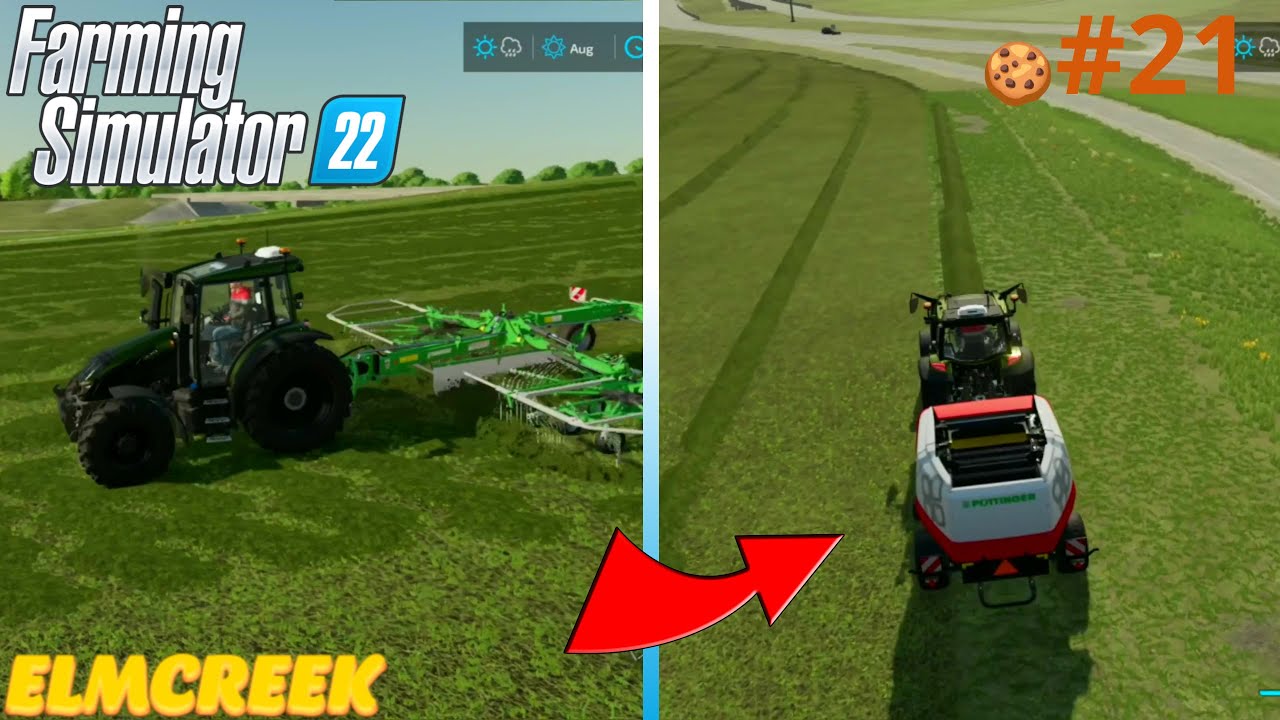🚜 BIG GRASS HARVEST Ep. 21 🍪 Baking Cakes Elmcreek ️ Farming Simulator ...