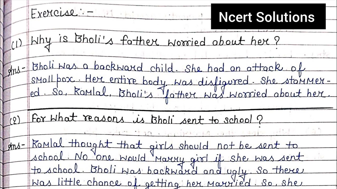 Bholi Chapter 9 Class 10th English Question Answer NCERT Solution bholi-chapter-9-class-10th-english-question-answer-ncert-solution