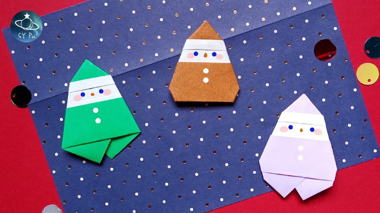 Christmas Elf Easy Origami tutorial║ 聖誕小精靈 簡單 摺紙教學║クリスマスエルフ 簡単 折り紙 ...