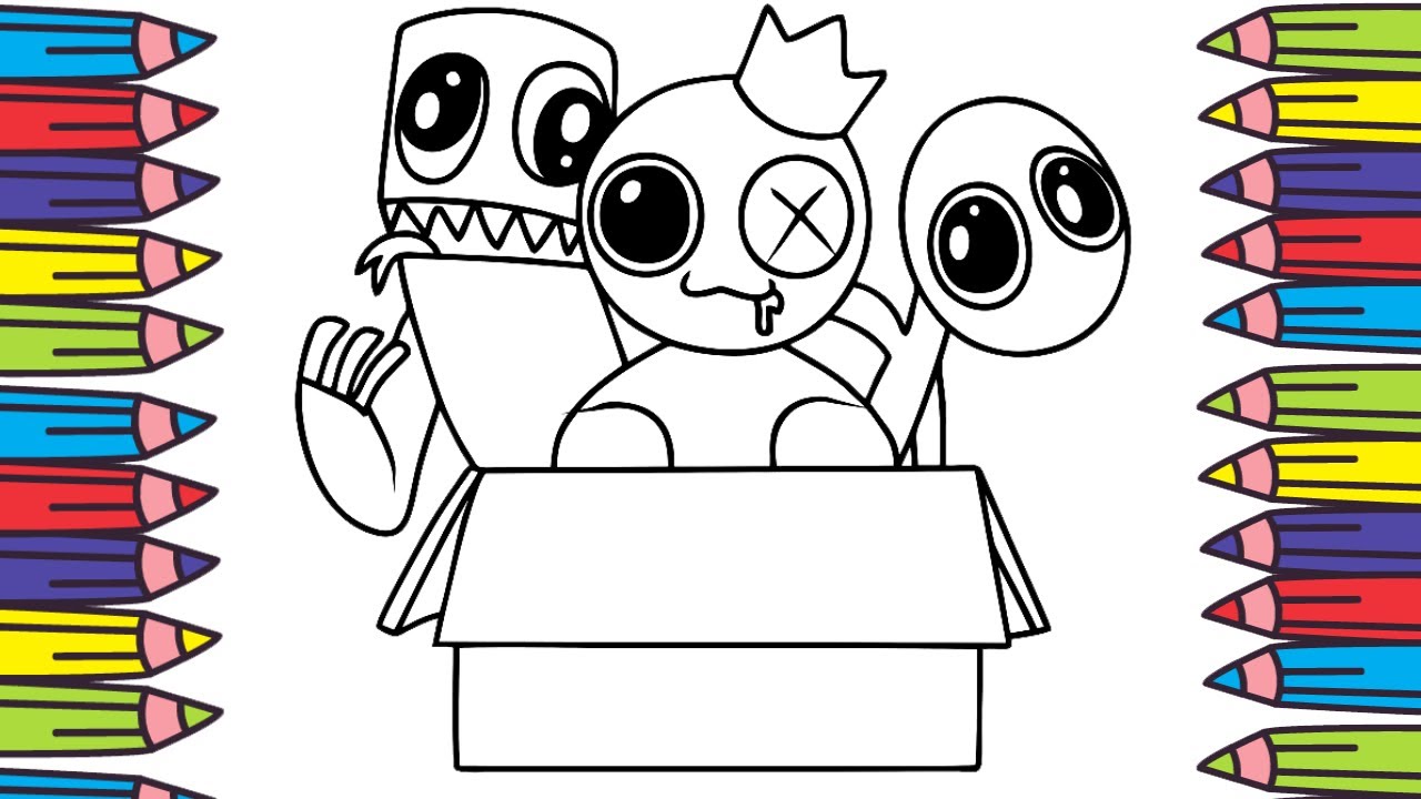 Rainbow Friends Coloring Pages - Coloring Rainbow Friends - How To Draw ...