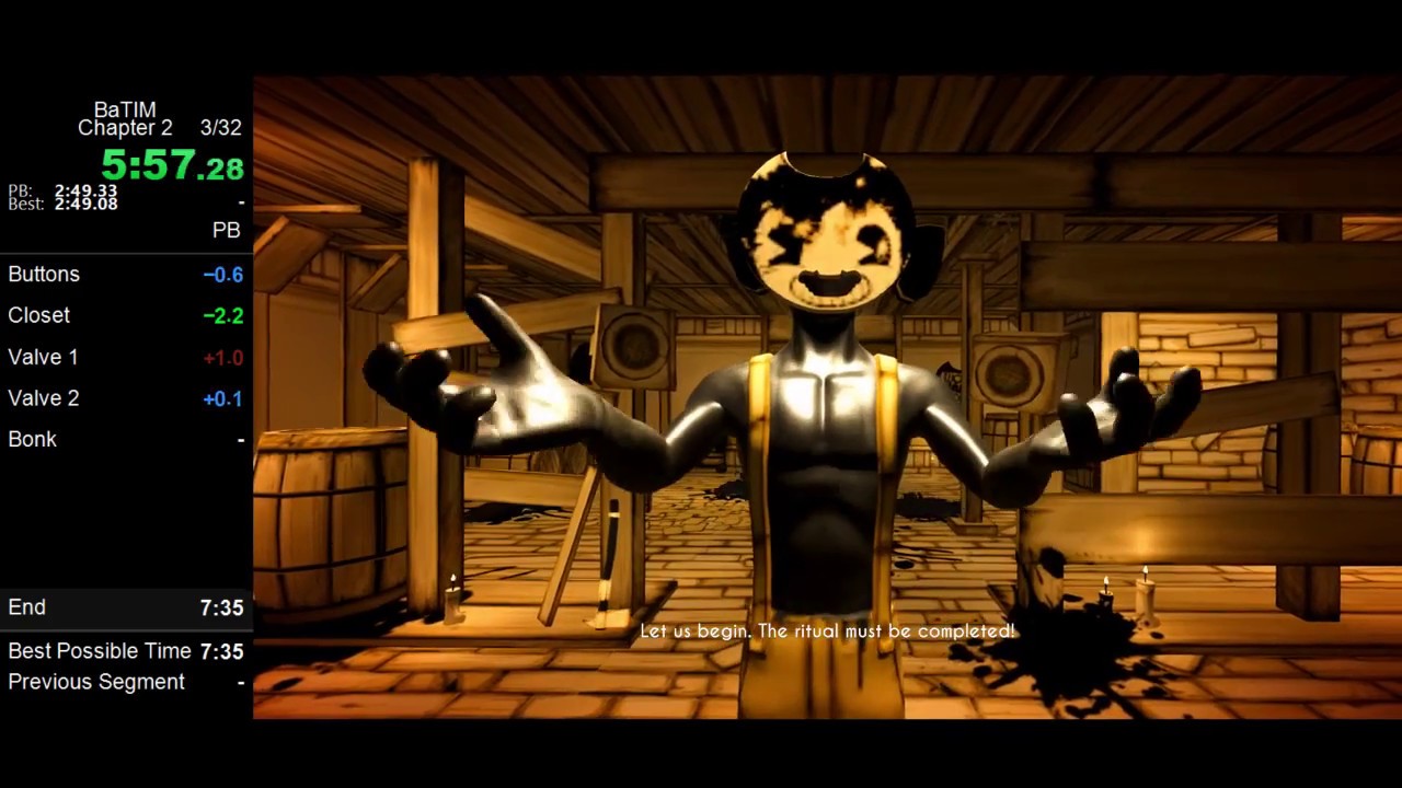 Bendy and the Ink Machine Chapter 2 Speedrun in 7:35.11 - YouTube