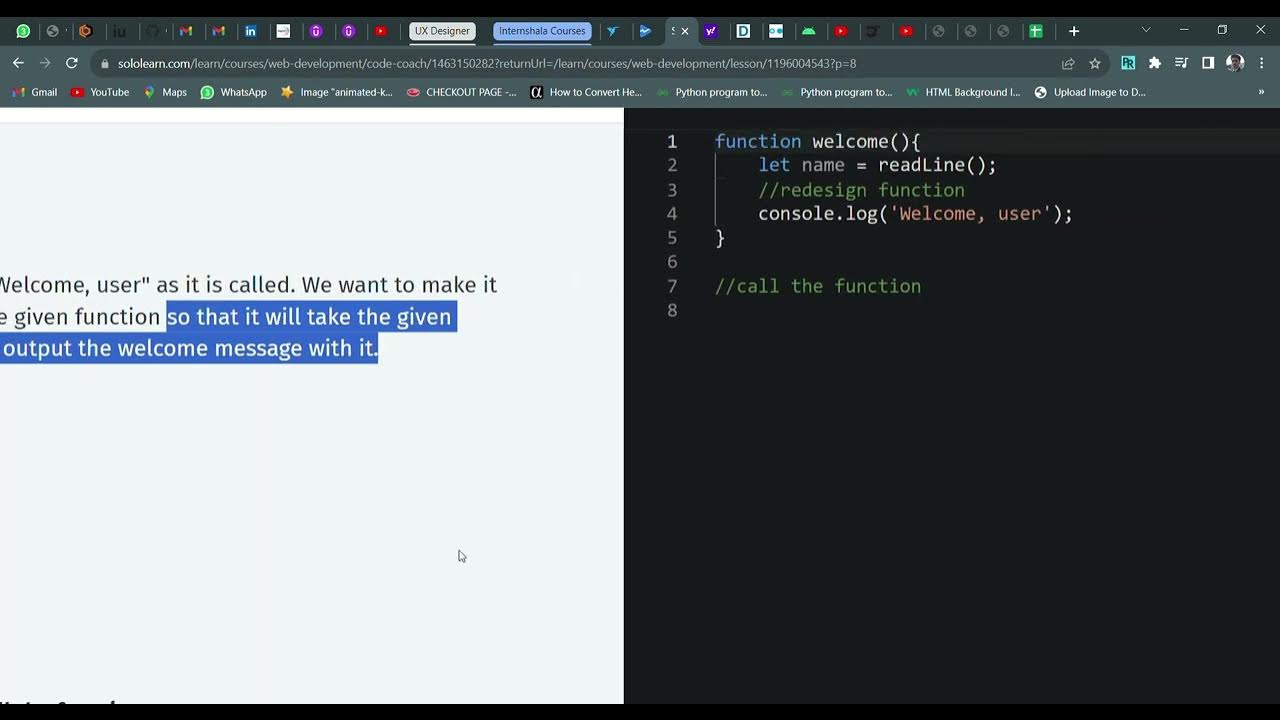 86 Functions Web Development Sololearn Answers Youtube