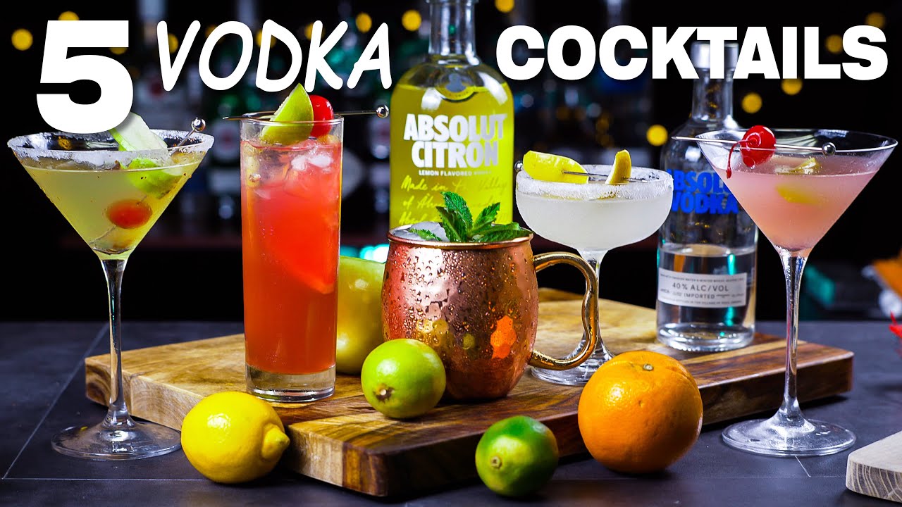 How to Make 5 Vodka Base Cocktails! - YouTube