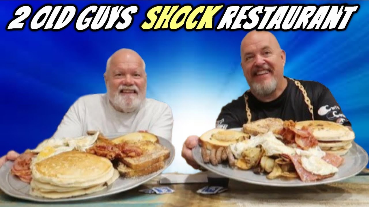 2 OLD GUYS SHOCK DINERS & ATTEMPT MASSIVE BREAKFAST CHALLENGE - YouTube