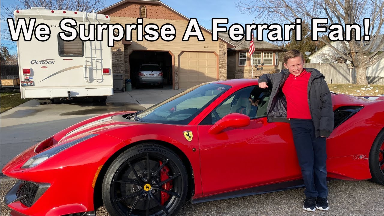 9 YEAR OLD SURPRISED WITH A FERRARI 488 PISTA AT SCHOOL! (EMOTIONAL ...