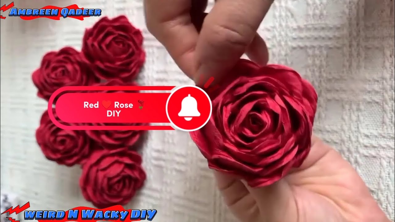 HOW TO MAKE PAPER RED ROSE 🌹 1 VALENTINE'S SPECIAL | ROSE DIY♥️ - YouTube