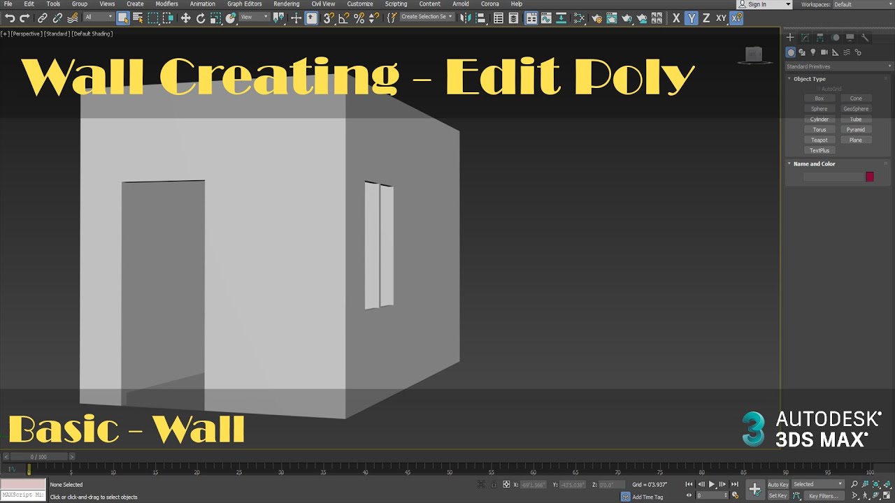 3ds Max Wall Creation & Door, Window Opening for Beginners - YouTube