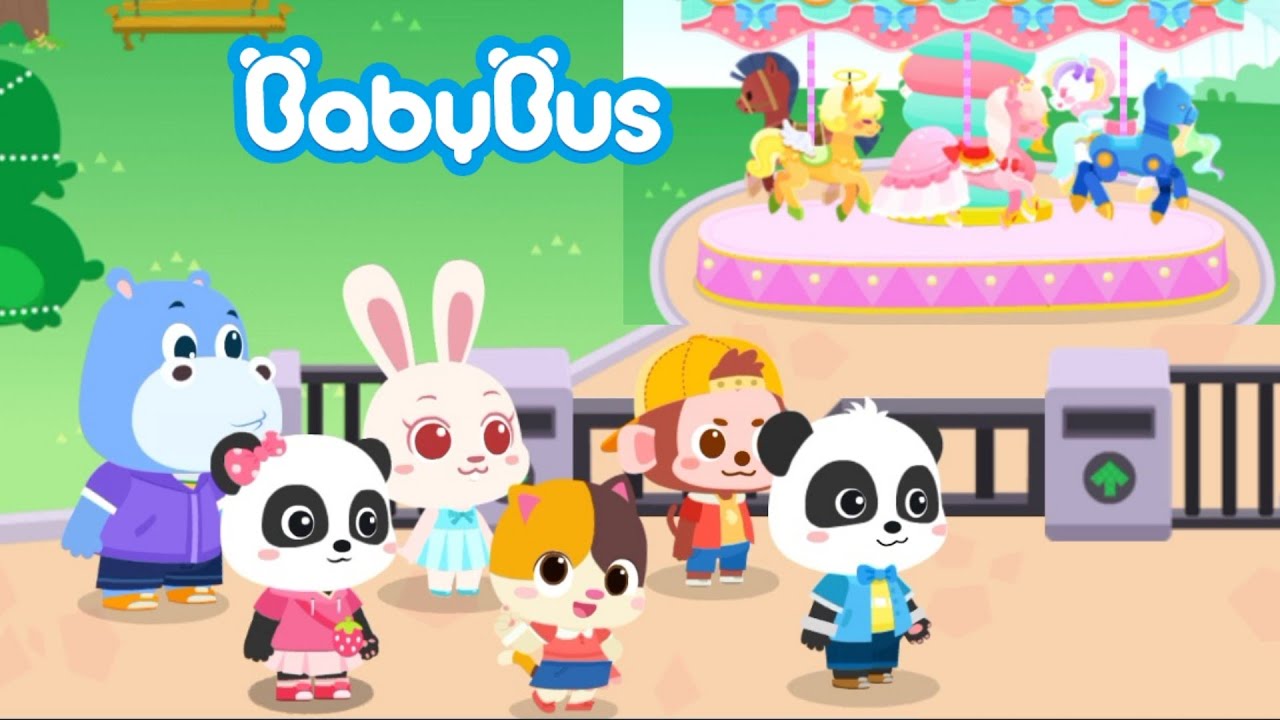 KIKI & FRIENDS PLAY CAROUSEL IN THE CARNIVAL | BABYBUS GAME SONG ...