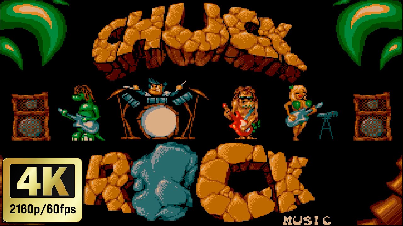 Chuck Rock - Amiga Music - 4K - 1 Hour Game Intro Music - YouTube