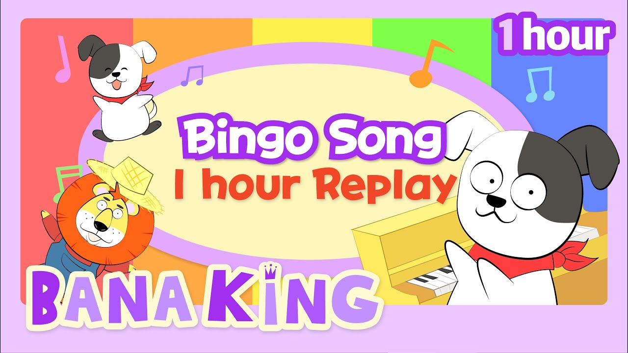 Bingo Song '1 hour replay' | English Nursery rhyme | BanaKing - YouTube ...