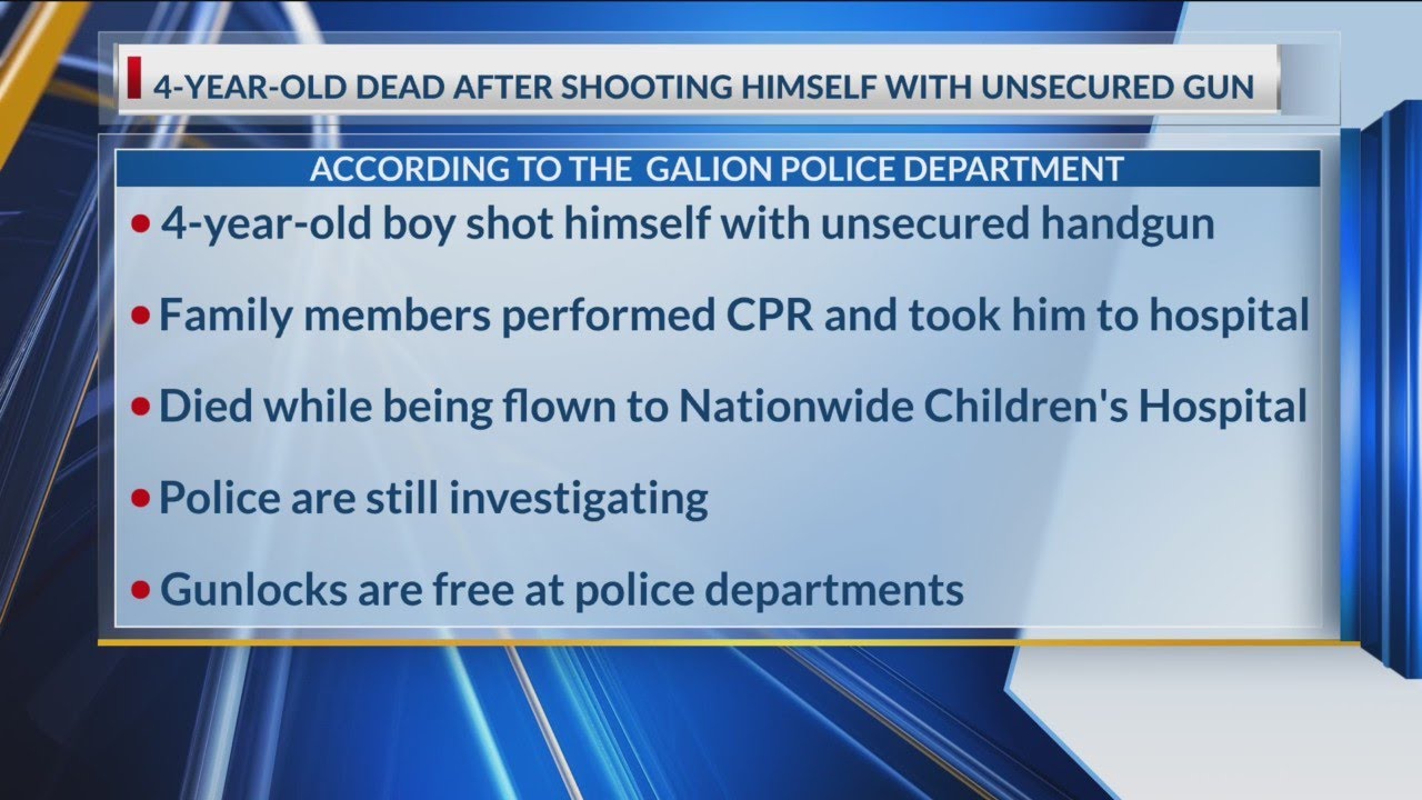 Galion Police: Boy, 4, shoots himself after finding handgun in home ...