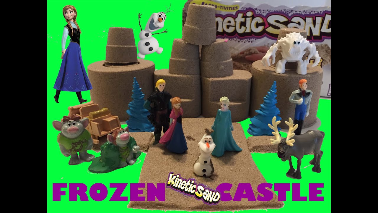 DISNEY FROZEN toys KINETIC SAND CASTLE with Mac 5 family!! Kinetic Sand ...