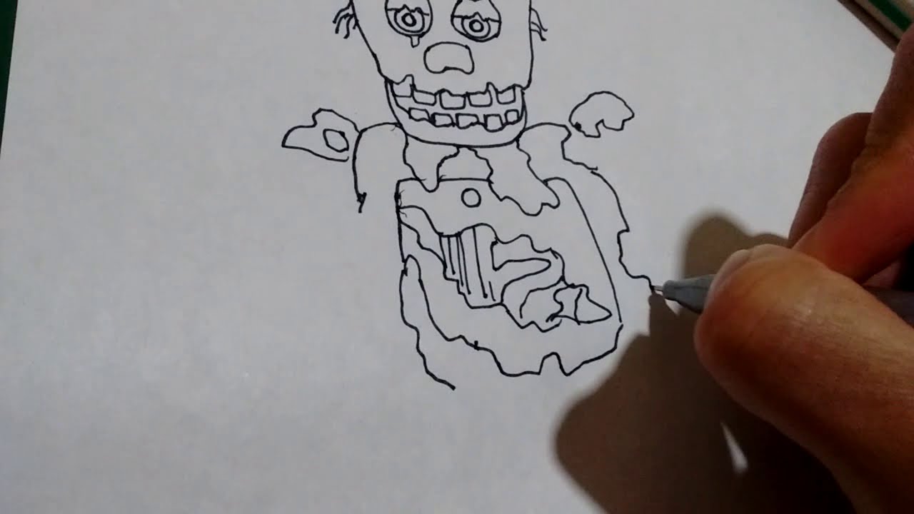 Cómo dibujar a springtrap 1 parte /how to draw springtrap parte 1 - YouTube