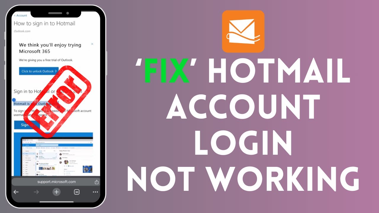 How to Fix Hotmail Account Login Not Working 2024? - YouTube