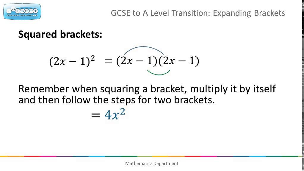 GCSE to A Level Transition - Expanding Brackets - YouTube