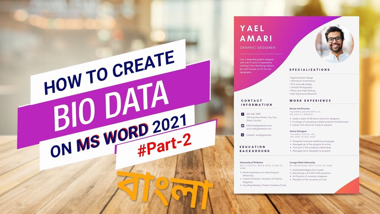 HOW TO CREATE BIO DATA ON MS WORD 2021 | PART -2 - YouTube