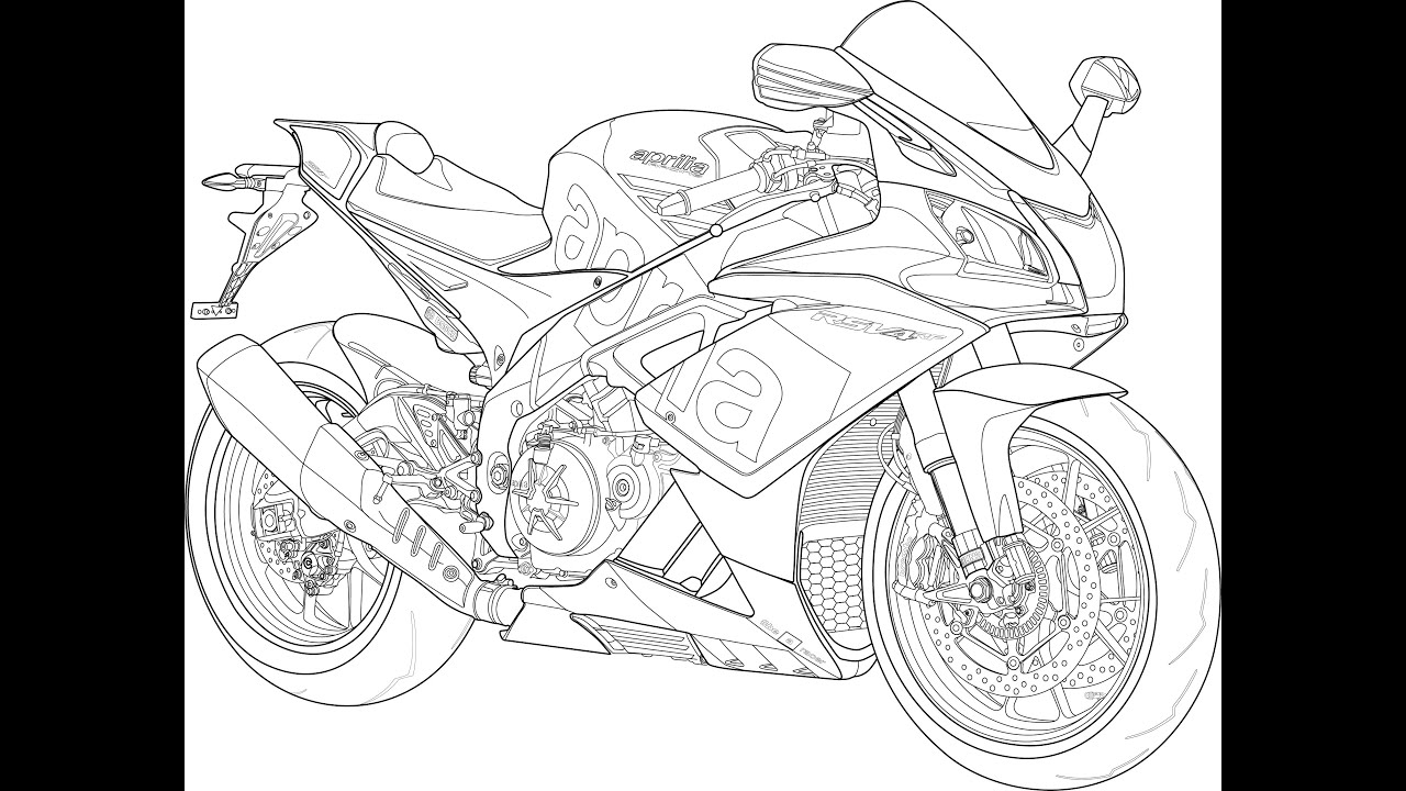 How To Drawing Aprilia RSV4 - YouTube