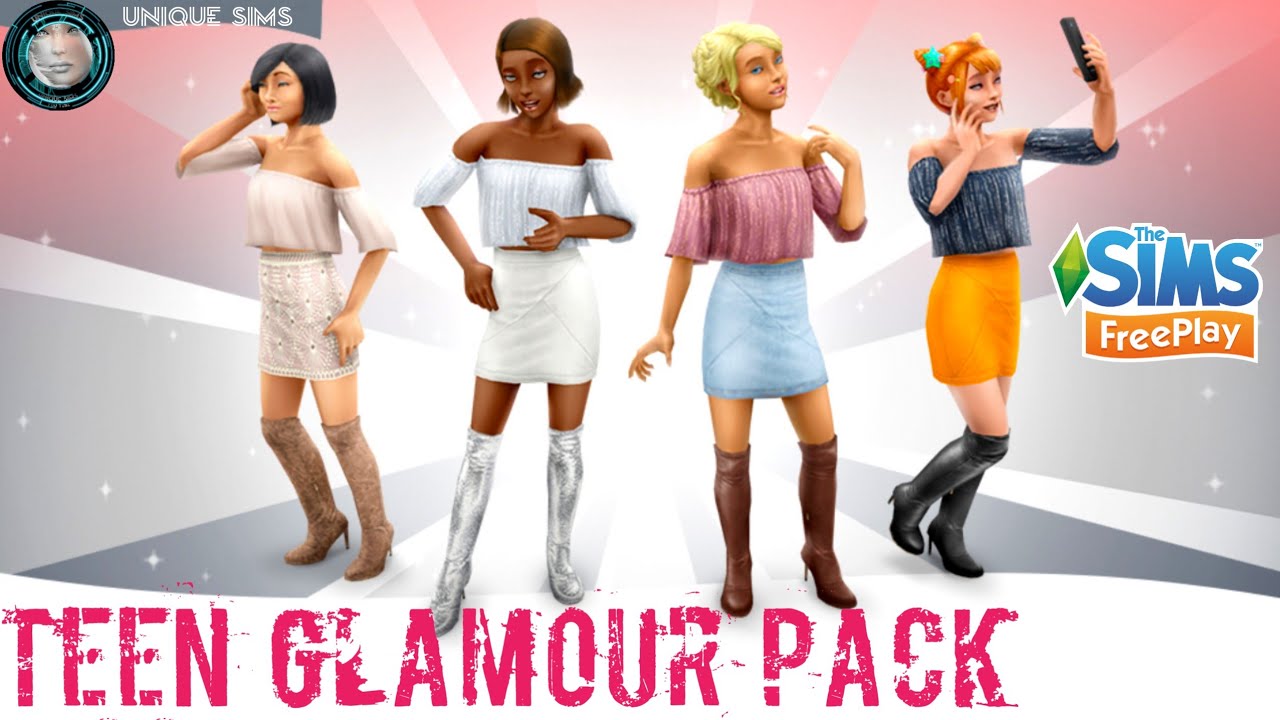 The Sims Freeplay ||🔶️||TEEN GLAMOUR PACK || Online Store Packs - YouTube