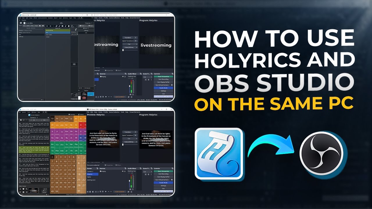 How to Use Holyrics & OBS Studio on the Same PC (FREE Lyrics & Bible ...