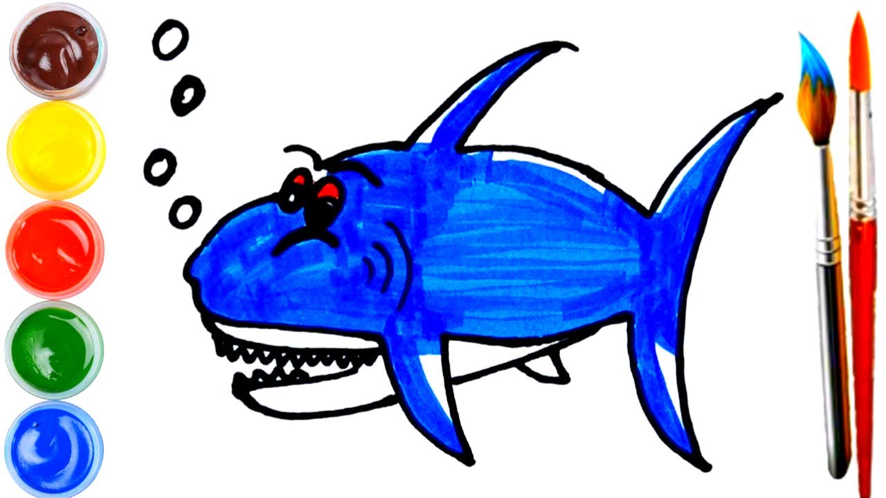 Bolalar Uchun Akula Chizish / Drawing Baby Sharks For Kids / Рисуем ...