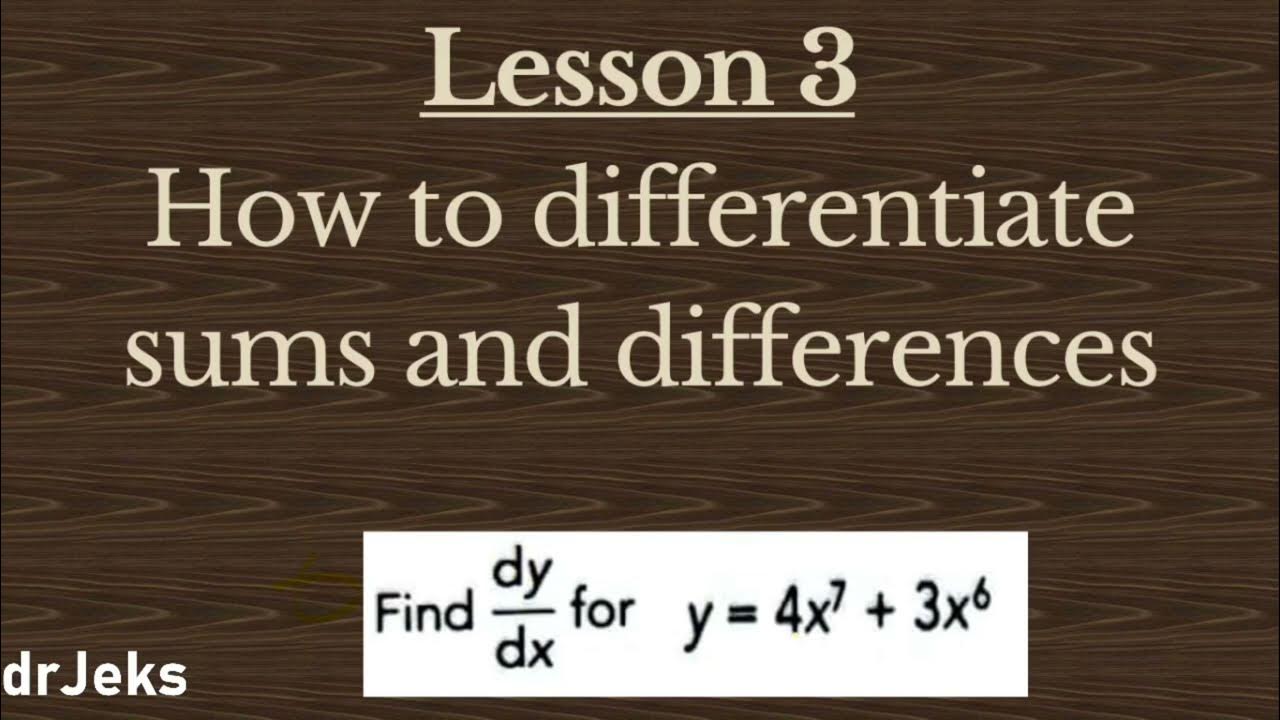 Differentiation: What's the Secret Formula for Sums & Differences ...